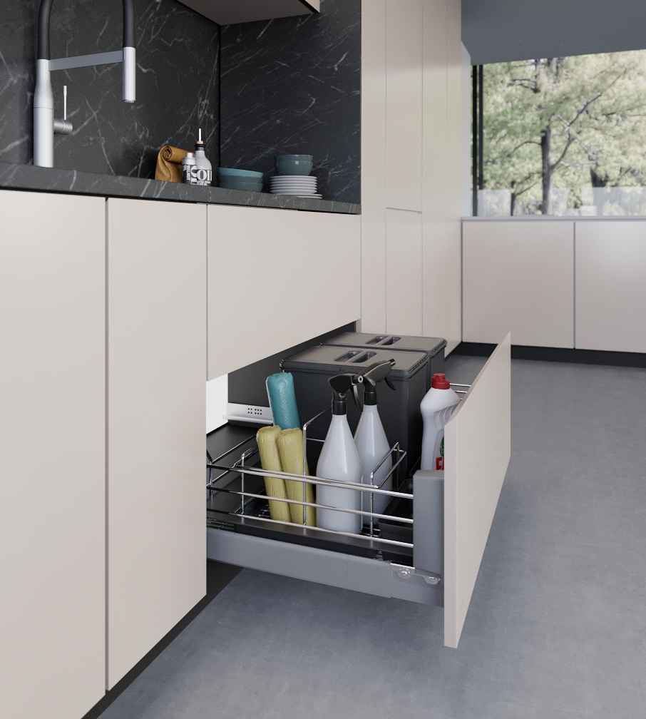 THÙNG RÁC TRONG TỦ INOXA